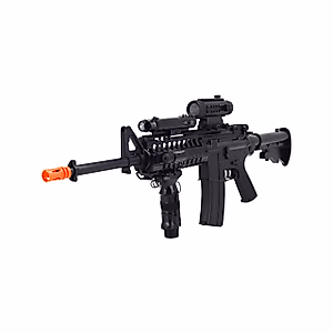 Fire Power SOFT AIR USA F4D AEG Electric Airsoft Rifle with Flashlight and Laser, Black, 200 FPS