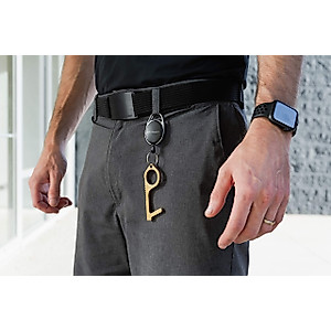 KeySmart Retractable Carabiner - Belt Clip Key Ring and Snap Badge Reel (1-Pack) - Multipurpose and Durable Badge Holder/Carabiner