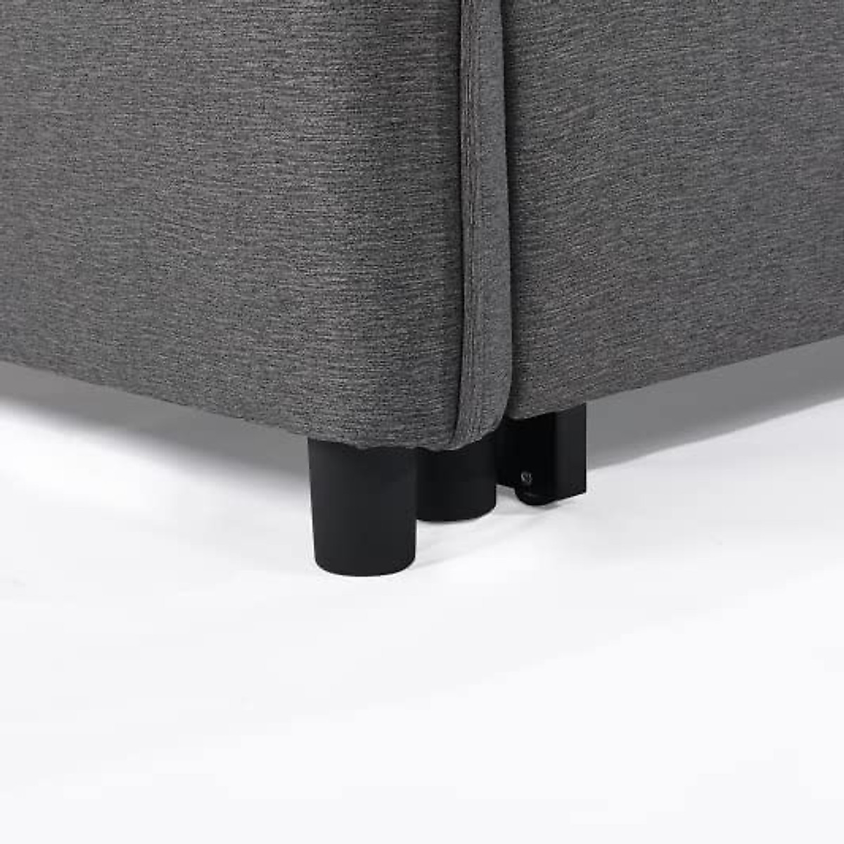 ERYE 3-in-1 Tufted Futon Loveseat Convertible Sleeper Bed W/Pull Out Sleep Daybed, Functional Reclining Backrest Love Seat Sofa & Couch for Living Room Sofabed, Queen, Grey W/ 2 Pillows