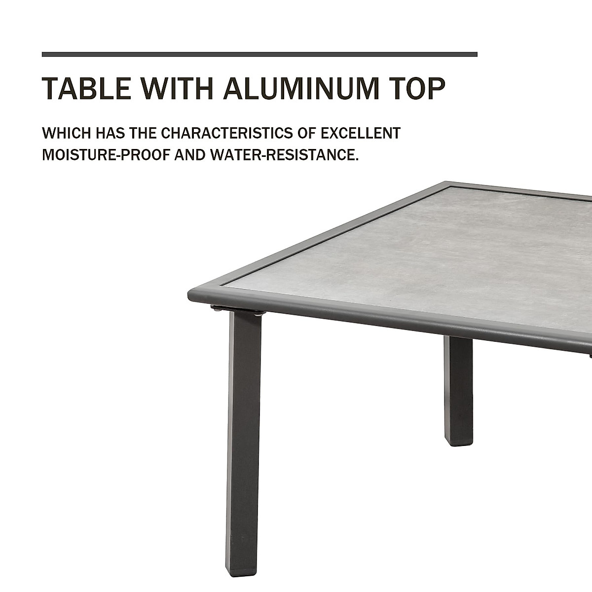 Domi Outdoor Chairs Set of 2 with Side Table, All-Weather Modern Plastic Metal Dining Chairs Patio Furniture with Arms & Removable Gray Cushions for for Balcony, Backyard, Pool, Porch