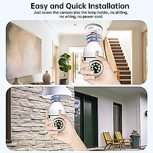 JOOAN 5G Light Bulb Security Camera, 360 Wireless Bulb Indoor Camera, 2K WiFi Camera for Home Security, Cloud & SD Card Storage, Color Night Vision, Smart Motion Detection, Sound Alarm