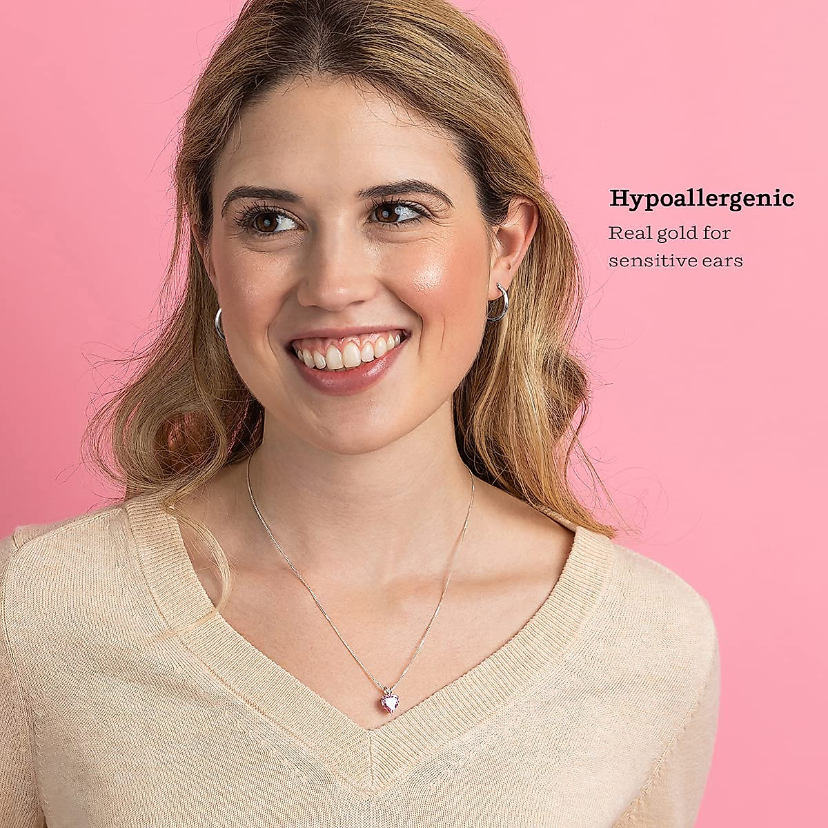 KEZEF 14K Real Gold Hoop Earrings for Women - 2mm Thickness, Lightweight Tube Hoops for Women with High Polish Finish in 14 kt White Gold - 25mm / 1" Diameter