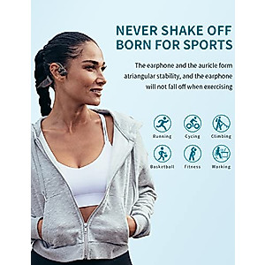 Bone Conduction Headphones, 𝟮𝟬𝟮𝟯 𝙐𝙥𝙜𝙧𝙖𝙙𝙚𝙙 Dual Speaker Open Ear Headphones Bluetooth 5.3, Sweatproof Sports Wireless Earphones with Mic for Running, Cycling, Hiking, Driving and Fitness