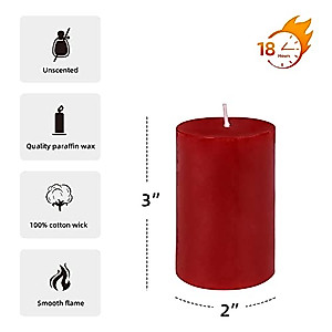 2" Diameter x 3" H Red Pillar Candle
