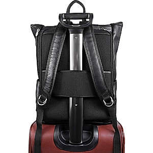 McKleinUSA S Series, Kennedy, Pebble Grain Calfskin Leather, 17" Leather Dual Access Laptop Backpack, Black (88735)