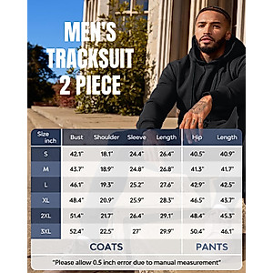 Insenver Men’s Sweatsuits Set 2 Piece Hoodie Outfit Jogging Tracksuits for Men Casual Athletic Long Sleeve Pullover Suit Set