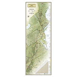 National Geographic Appalachian Trail Wall Map Wall Map - Laminated (18 x 48 in) (National Geographic Reference Map)