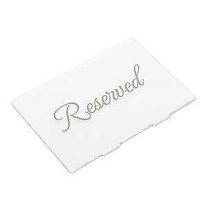 Yilio Dawn Reserved Signs - 4 Pack Clear Acrylic Table Signs - For Weddings, Dinner Parties and Events