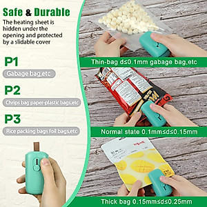 Uniland Mini Bag Sealer,Portable Heat Sealer for Plastic Bags,Chip Bag Sealer,Handheld Vacuum Sealer,Sealer and Cutter,Bag Resealer Machine(Pink)