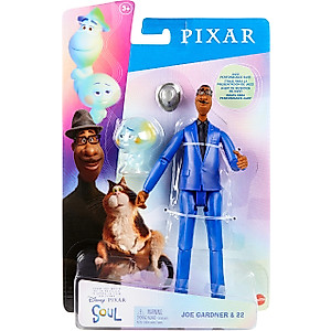 Mattel Pixar Disney Soul Joe Gardner Action Figure 8-in Tall Movie Character Toy with 2-in 22 Figure, Highly Posable with Authentic Look, Gift Fans & Collectors