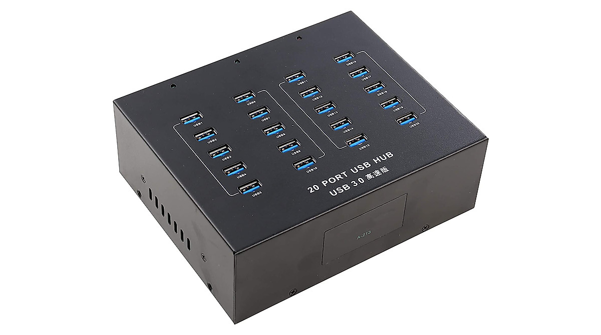UHPPOTE 20-Port USB 3.0 Hub for Fast Data Transfer & Charging