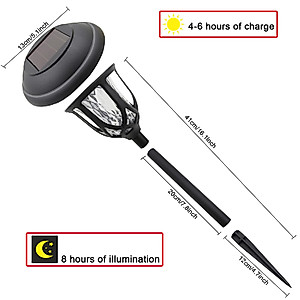 Solar Lights Outdoor Garden, Warm White LED Solar Pathway Lights, Waterproof Solar Powered Garden Yard Lights Solar Landscape Lights for Lawn, Patio, Garden, Walkway(6 Pack)