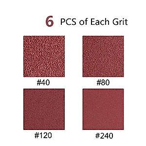 Taokyid 24 PCS 3x24 Sanding Belts, Sandpaper for 3 x 24 Inch Belt Sander,6 Each of 40 80 120 240 Grits