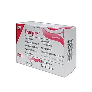 3M 30707387065950 Transpore Surgical Tape, 1" x 10 yd., Clear (Pack of 12)