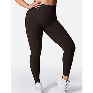 YEOREO Women Seamless Workout Leggings High Waisted Butt Lifting Gym Yoga Pants Brown M
