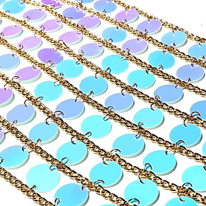 Yixin Women's Sexy Harness Waist Bikini Chain Bra Body Chain Shoulder Necklace for Women Color Sequin (Blue)