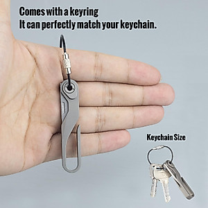 ThruNite Titanium Alloy Small Keychain Knife, Key chian EDC Tool, Mini Pocket Folding Knife with keyring, key organizer Box Cutter for Women Men, Silver