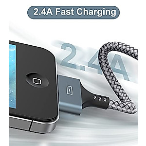 USB to 30 Pin Charging Cable 3.3ft 2-Pack, AviBrex USB Fast Charging & Sync Data Cable Nylon Braided Cord Compatible iPhone 4/4s/3G/3GS, iPad 1 2 3,iPod Touch 4 3 2 1, iPod Classic 3 2 1-Grey