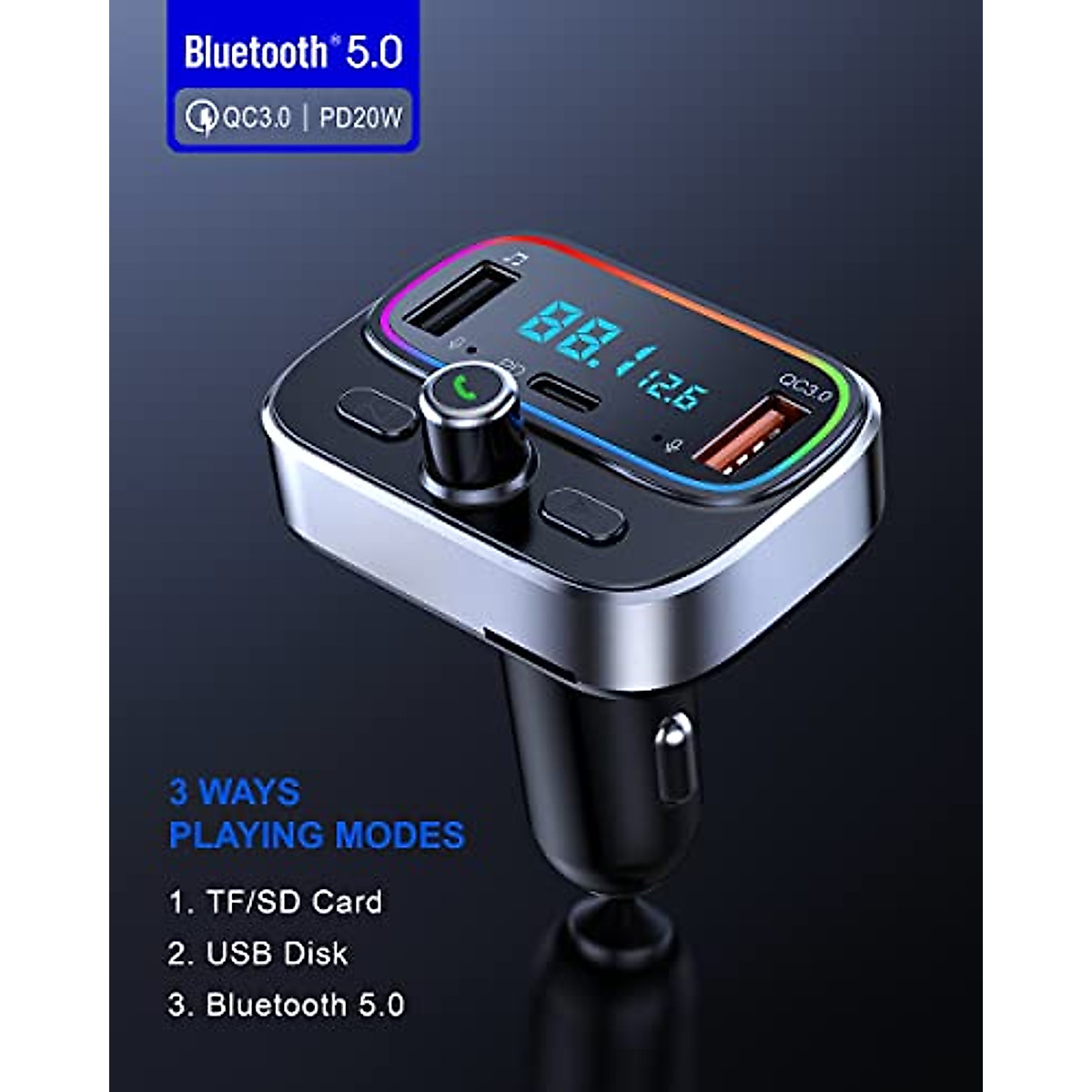 True Wireless Stereo Bluetooth Earbuds with Charging Case, Bluetooth 5.0 in-Ear Stereo Headphones, Built-in Mic, Premium Sound Earphones, Deep Bass, HiFi Audio, Sports Black