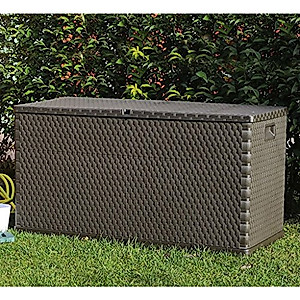 vidaXL Garden Storage Box,Outdoor Storage Box, Patio FurnitureOutdoor Cushions, Throw Pillows, Garden Tools and Pool Toys,for Garden Yard,Brown 47.2"x22"x24.8"