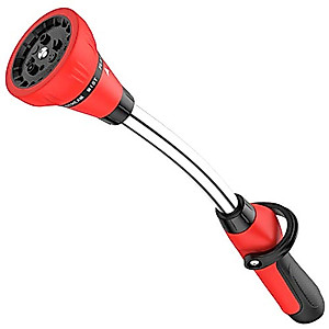 ESOW Garden Hose Watering Wand, 16 Inches Sprayer Wand, 8 Watering Patterns Adjustable Rain Wand, Ergonomic Handle with One Touch Valve Perfect for Watering Plants, Car Wash and Showering Dog