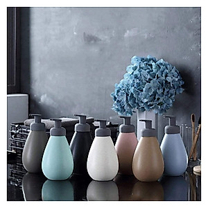 OXOAMP Soap Dispenser Soap Dispenser Bottle with Pump Lotion Soap Dispenser Bottle Foaming Hand Soap Dispenser Ceramics Soap Foam Dispenser Bathroom (Color : Brown)