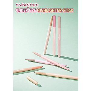 COLORGRAM Under Eye Highlighter Stick 03 Real Tone | Silky-smooth Long-lasting Highlighter & Contouring Stick for Smudge-proof Shining Daily Makeup