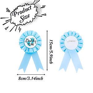 Abeillo 2 Pieces Daddy and Mommy Tinplate Badge Pins Baby Shower Decorations New Daddy Mom Gifts for Gender Reveal Party Baby Boy Button Pins, Pink and Blue