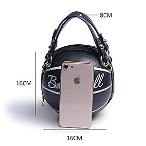 Lanpet Women Crossbody Bags Basketball Shaped PU Handbags Adjustable Strap Shoulder Messenger Bag