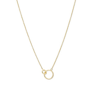 gorjana Women's Wilshire Charm Adjustable Necklace, 18k Gold Plated, Interlocking Circle Pendant