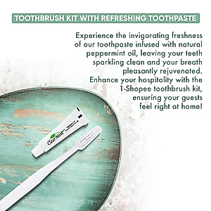 Diversified Hospitality Bulk Disposable Hotel Toothbrush with Toothpaste Dental Kit | Individually Wrapped for Hotels & Vacation Rentals | Case of 50