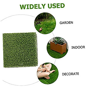 Yardwe 4pcs Synthetic Fake Grass Fake Lawn Grass Imitation Grass Fake Grass Rug Fake Green Dog Grass Mats Fake Lawn Mat Interlocking Turf Tiles Grass Tile Mat Faux Rug Artificial Paver or
