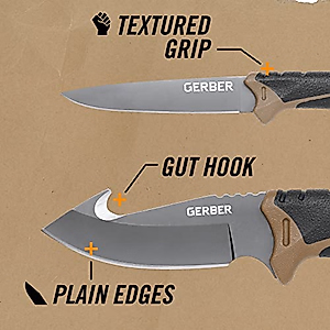 Gerber Gear 31-001159N Hunting Knife Gear Myth Field Dress, Hunting Knife Set, Brown