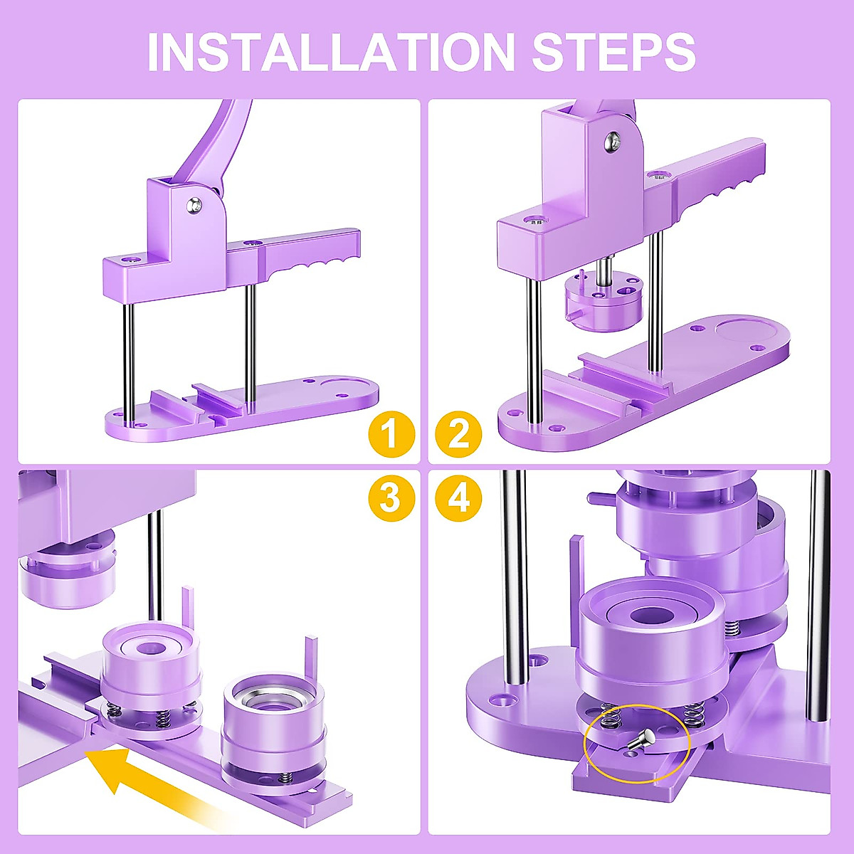 NantFun Button Maker Machine Multiple Sizes, 1''+1.25''+2.25'' Pin Button Press Machine, 330PCS Button Making Supplies with Badge Buttons, Bottle Openers, Fridge Stickers Keychains