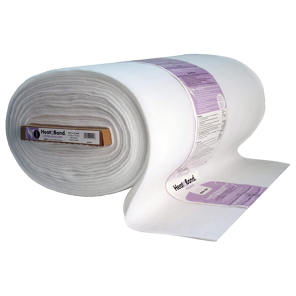Therm O Web Q2425 Heat'n Bond High Loft Fusible Fleece, 45" x 15 yd, White