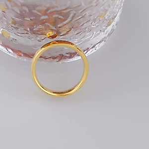 NIUCCI Stainless Steel Yellow Gold Filled Band Ring for Men Women Wedding Bands Thumb Finger Ring, Width 6mm, Size 8