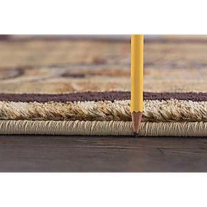 Lodge Retreat Novelty Lodge Pattern Beige Rectangle Area Rug, 8' x 10'