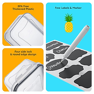 52 PCS Food Storage Containers Set with Airtight Lids (26 Lids &26 Containers) - BPA-Free Plastic Food Container for Kitchen Storage Organization, Salad Fruit Lunch Containers with Labels & Marker