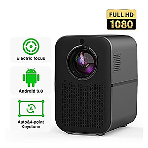M6A 1080P LED Video Projector Android 9.0 6000 Lumens 5G WiFi Electric Focus for 4K Home Cinema Smartphone ( Color : M6A 1080P )