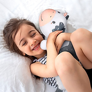 Mewaii Cow Plush Body Pillow, 35" Kawaii Milk Cow Stuffed Animals Squishy Pillow, Cute Plushies Cuddle Pillow for Kids, Long Plush Cow Pillow Toys, Birthday Gifts for Women, Girls and Males