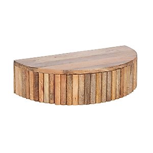 Kate and Laurel Reid Ribbed Wooden Floating Side Table, 20 x 11 x 6, Black, Modern Wood Floating Nightstand with Drawer for Extra Storage and Added Functionality
