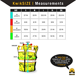 KwikSafety - Charlotte, NC - UNCLE WILLY’S WALL Safety Vest [10 POCKETS] Class 2 ANSI OSHA High Visibility Reflective Camo Heavy Duty Mesh HiVis Construction Work HiViz Men/Yellow Black Large