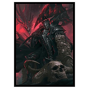 Fantasy North - Er'Gon Skol - Dragon Knight (Kaverax) - 100 Smooth Matte TCG Trading Card Sleeves - Fits Magic MTG Commander Pokemon and Other Card Games - Playing Card Sleeves