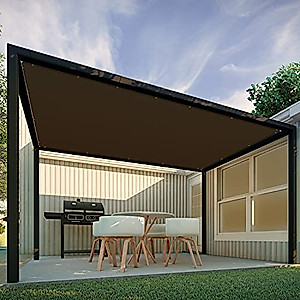 Patio Paradise 12' x 24' Straight Edge Sun Shade Sail, Brown Rectangle Outdoor Shade Cloth Pergola Cover UV Block Fabric - Custom 3 Year Warrenty