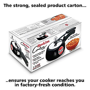 Hawkins CB15 Hard Anodised Pressure Cooker, 1.5-Liter, Contura Black