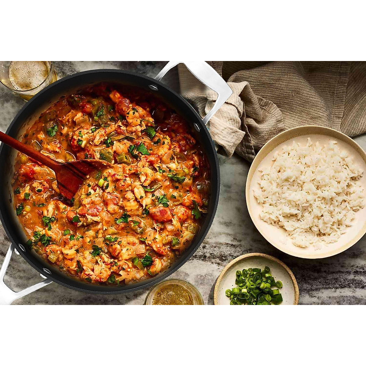 MsMk Nonstick Deep Frying Pan, 4.5 Quart Saute Pan with lid, Stay-Cool Handle, Smooth Bottom, PFAS Free Non-Toxic, Oven safe to 700℉,11 inch, Induction, Ceramic and Gas Cooktops