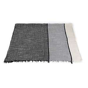 GERINLY Color Block Summer Scarf for Men Long Neck Wraps Shawl Urbanstyle Scarf Gift for Men (Black Gray Beige)