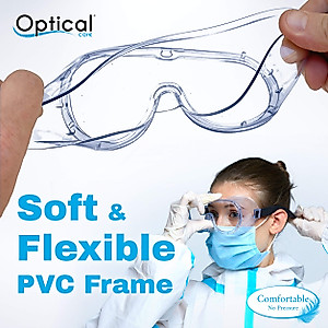 Safety Goggles | FDA Registered | Anti-Fog Design | Fits Over Glasses | Scratch Resistant | Medical Goggles | Lab Goggles | Science, Biology, Chemistry, Work, Nurse