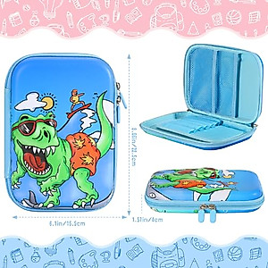 MoKo Pencil Case with Large Capacity, Zipper Protective Pen Holder Pencil Storage Bag Portable Students Stationery Box Cute Unicorn Pattern Pencil Pouch for Kids Gift, Blue & Green