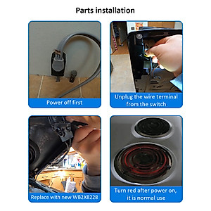 2Pack WB2X8228 Element Receptacle and Wire Kit Fit for GE Electric Ranges Electric Stove Burners parts Replaces AP2013499 PS242972